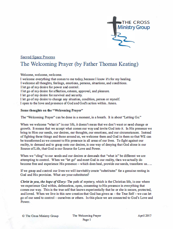 歓迎の祈り (トマス・キーティング神父)/The Welcoming Prayer by Father Thomas Keating ...